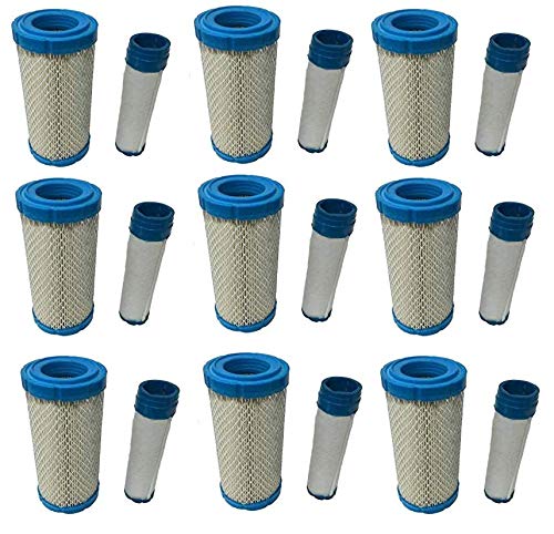 Air Filter + Pre Filter Combo Compatible with Kohler 2508302S Kawasaki 11013-7029 11013-7048 Toro 108-3811 932195 Deere M113621 Kubota K258182311 K121182320 Briggs 820263 (9-Pack)