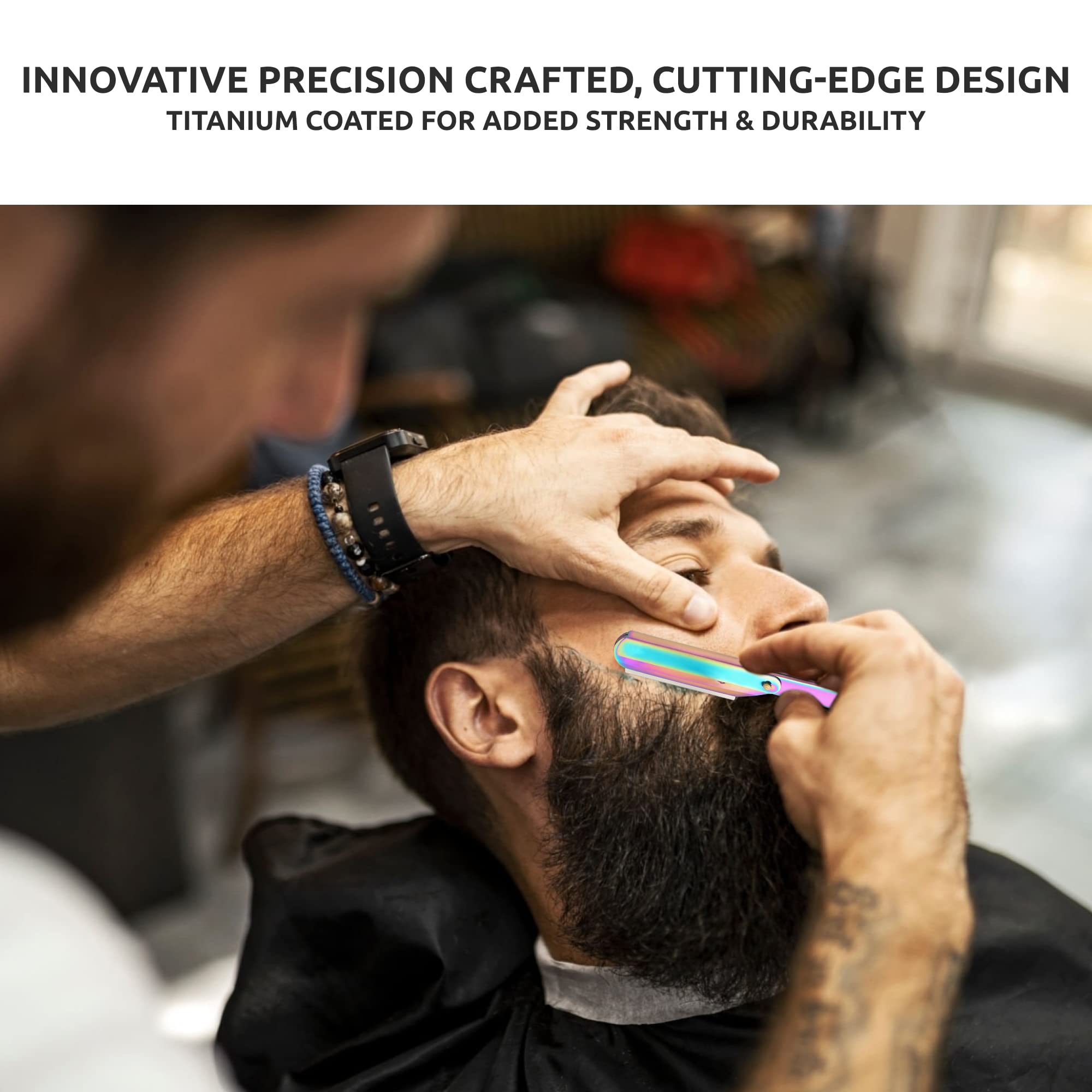 Straight Razors for Men - Professional Barber Razor for Close Shave with Premium Quality Edge, Blades Pack & Maintenance kit included with Pouch