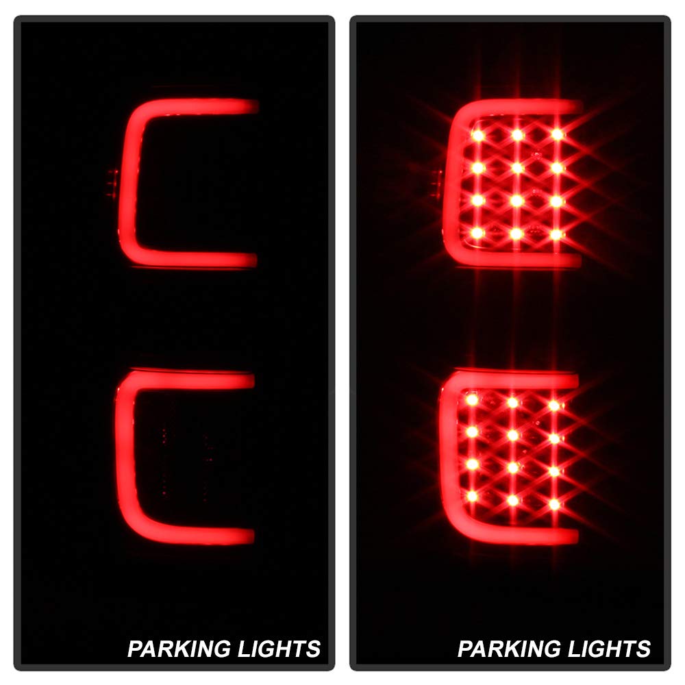 ACANII - For 2009 2010 2011 2012 2013 2014 Ford F150 Pickup Black Dual LED Bar Tail Lights Brake Lamps Pair Left+Right