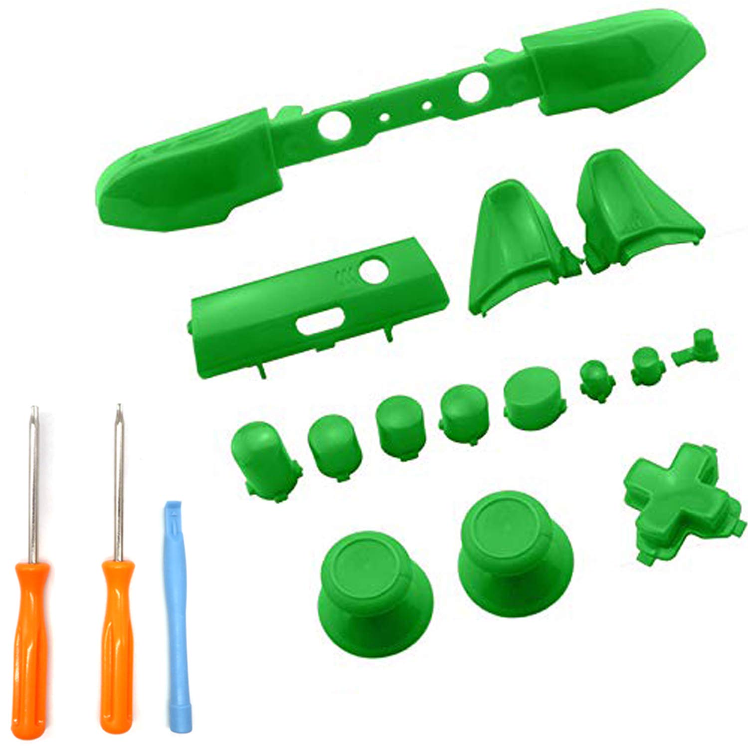DeHasion Replacement Bumper Triggers Full Button Dpad RT LT RB LB ABXY Guide Buttons /T6 T8 Screwdrivers Compatible with Xbox One Slim/Xbox One S Controller Gamepad Repair Parts (Clear)