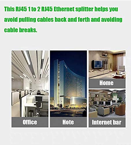 TIEDXIOY RJ45 Ethernet Splitter 1 to 2, Gigabit Ethernet Switch, Starlink Ethernet Adapter for RJ45 Splitter for Cat5/5e/6/7/8 Cable, Ethernet Extender for Internet Cable