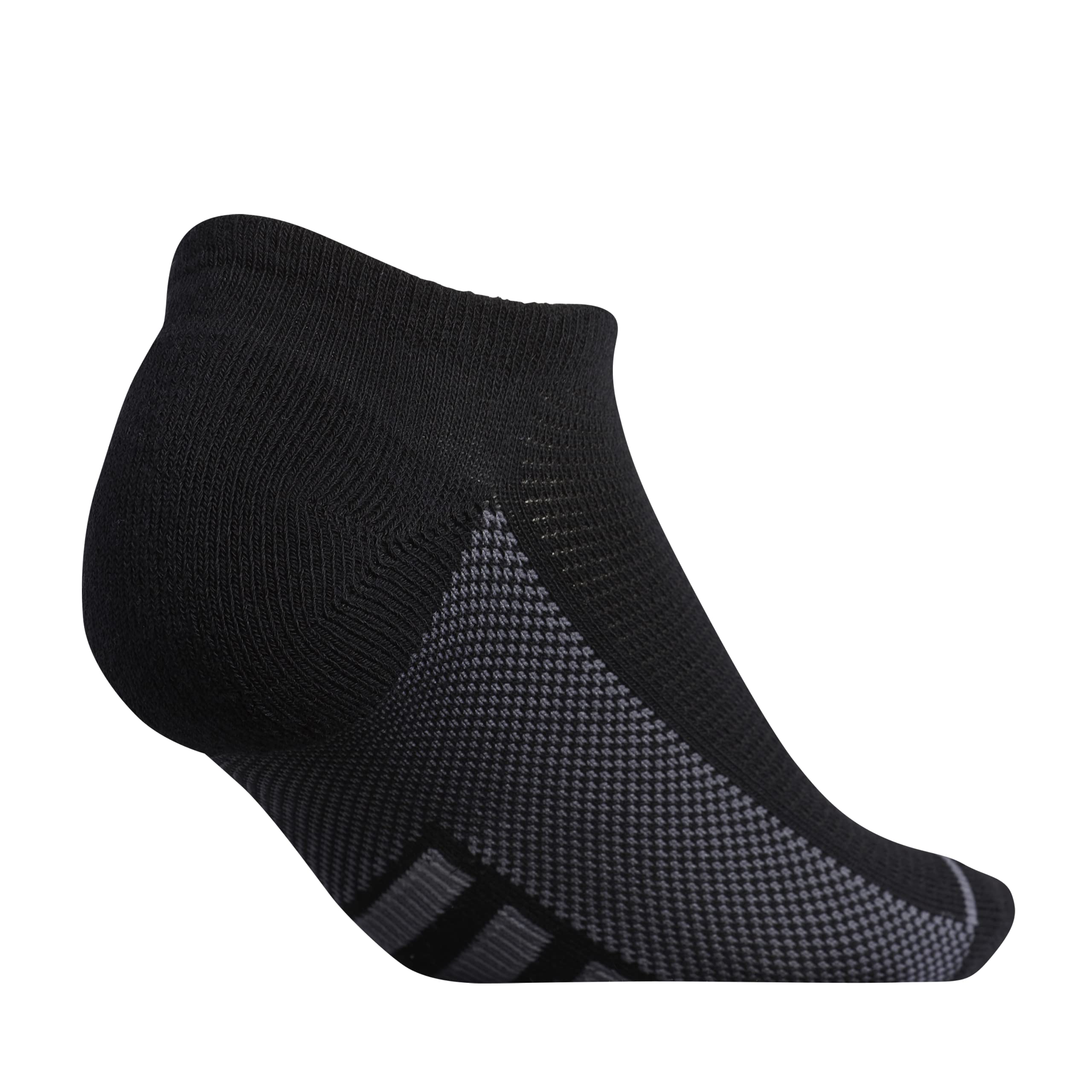 adidas Women's Superlite Stripe II 3-Pack No Show, Black/Heather Grey/White, Medium