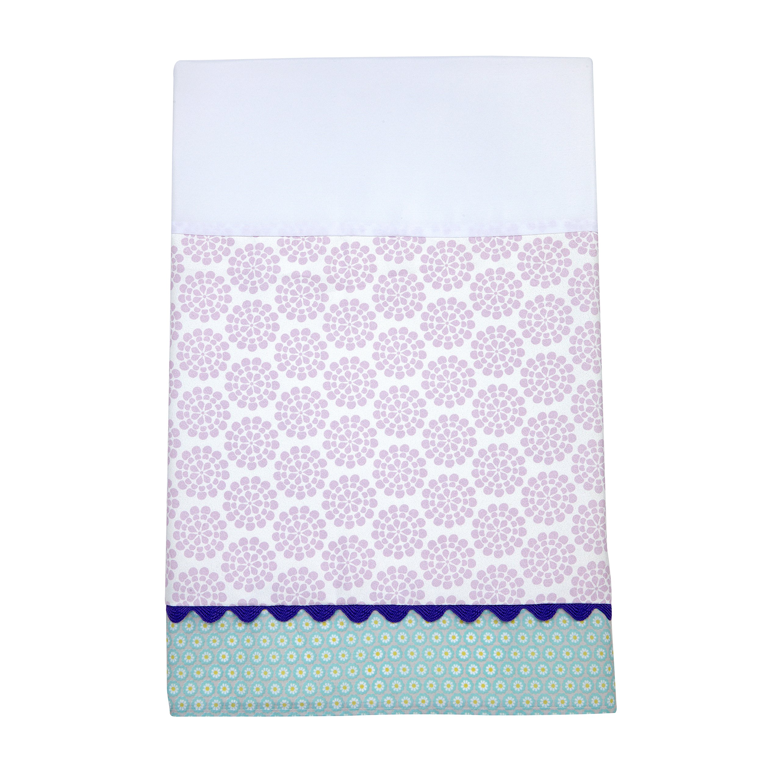 Carter's Zoo Jungle/Safari 4 Piece Nursery Crib Bedding Set, Lavender/Aqua/White