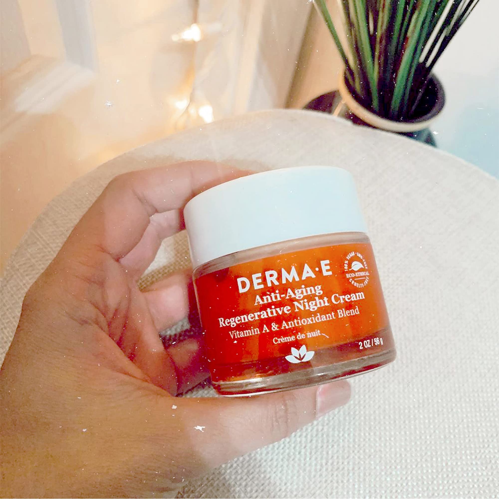 Derma E Anti-Aging Regenerative Night Cream β Firming Astaxanthin Moisturizer For Face β Lightweight Overnight Anti-Wrinkle Cream With Jojoba Oil And Vitamin E, 2 oz
