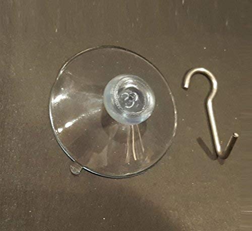 Large 10 Piece Value Pack Clear Plastic Suction Cup with Removable Hook 1 5/8" (41.28mm)