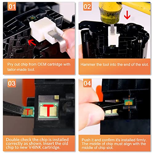 V4INK Compatible 58A Toner Cartridge NO-CHIP Replacement for HP 58A 58X CF258A Toner for HP Pro M404dn M404dw M404n MFP M428fdw M428fdn M428dw M430F M406DN M304 M404 M428 Printer (OEM CHIP NEEDED)