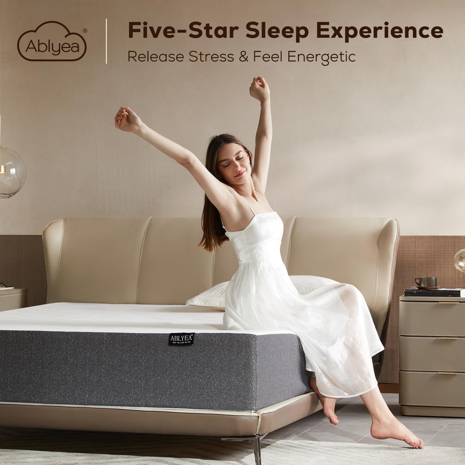 Ablyea Queen Mattress 10 Inch Hybrid Mattress in a Box with Gel Memory Foam, Individually Wrapped Pocket Coils Innerspring, CertiPUR-US Certified, Pressure Relief & Support, Medium Firm