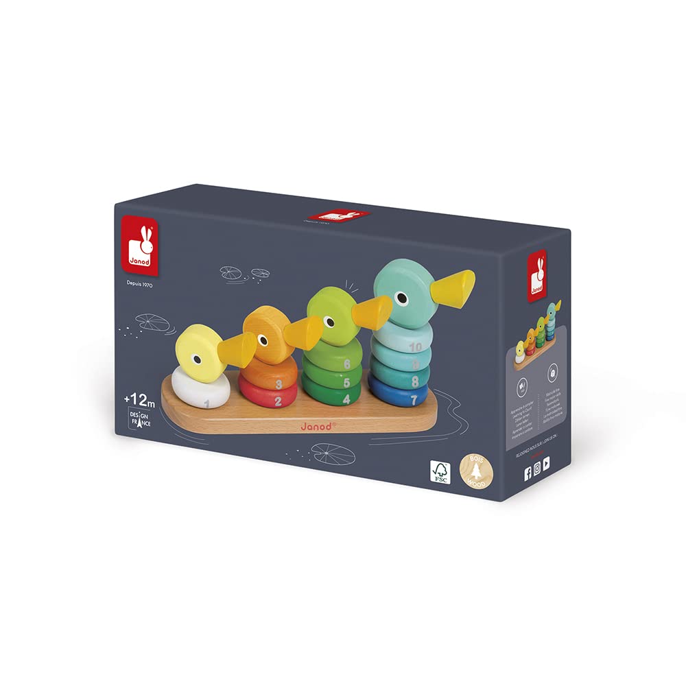 Janod Zigolos Duck Family Stacking Toy – Ages 1+ - J08212