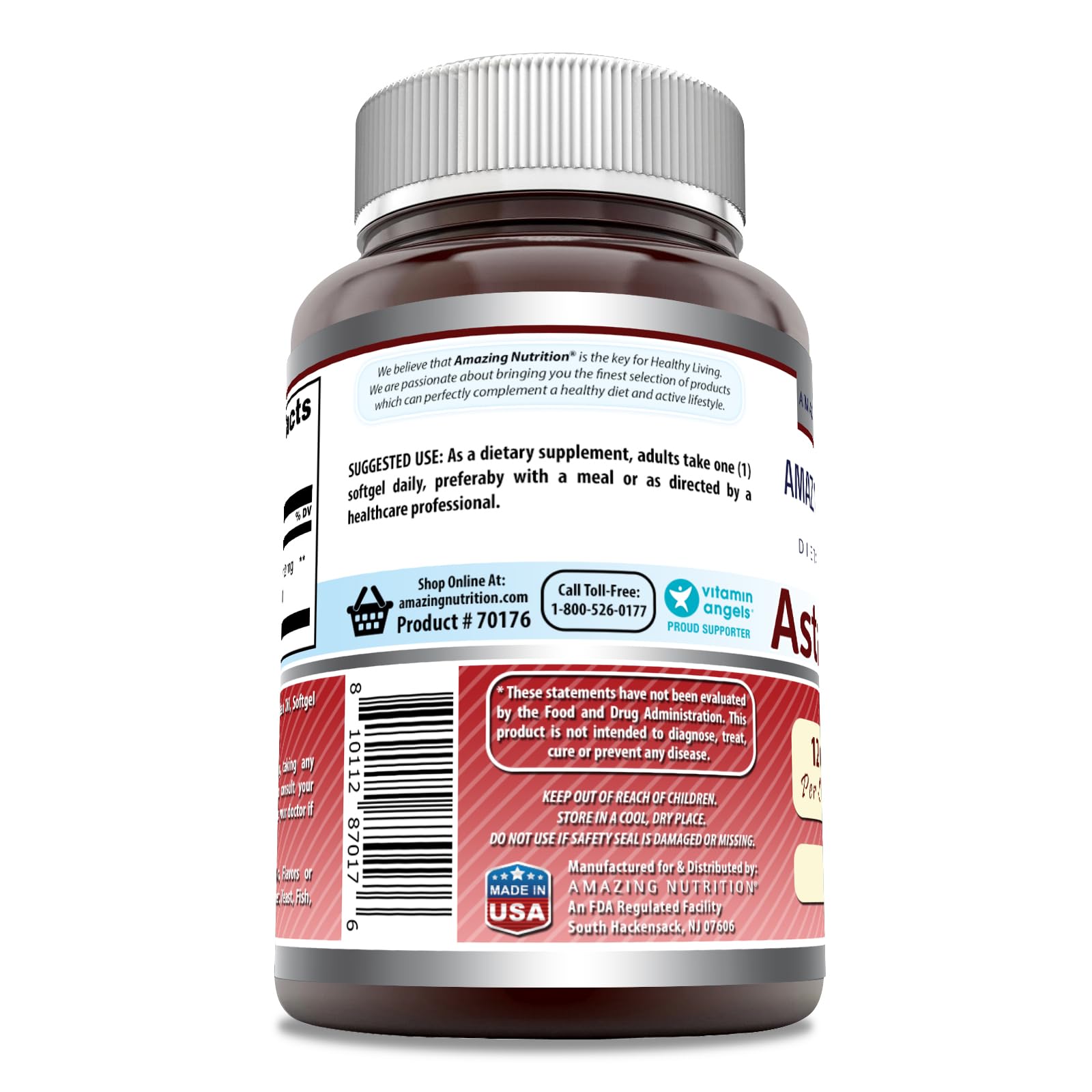 Amazing Formulas Astaxanthin 12 Mg Supplement | 60 Softgels | Non-GMO | Gluten Free | Made in USA