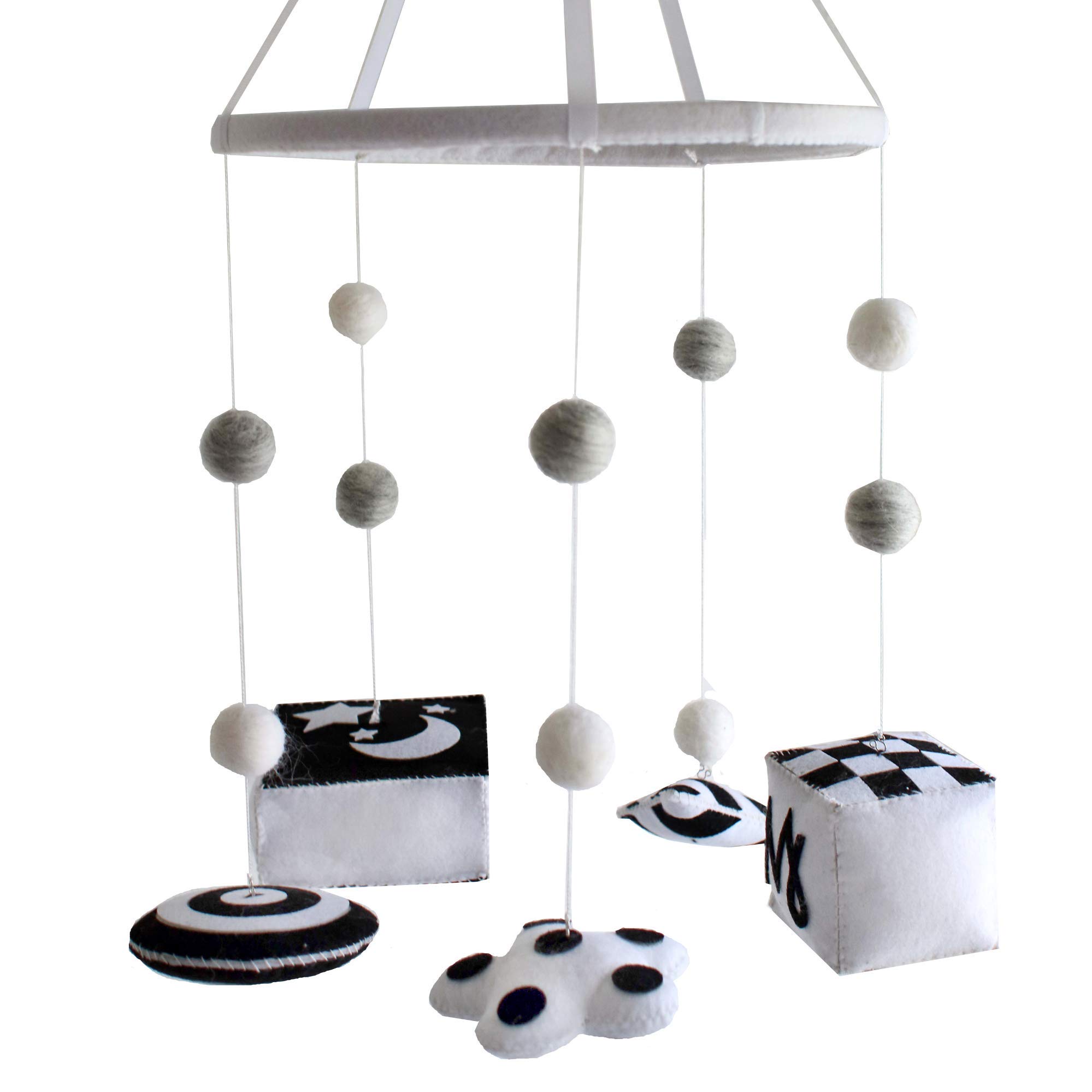 Reversible Baby Mobile - Brain Stimulation to Engage Your Newborn - Felt Mobile with Two Sides for Continued Engagement
