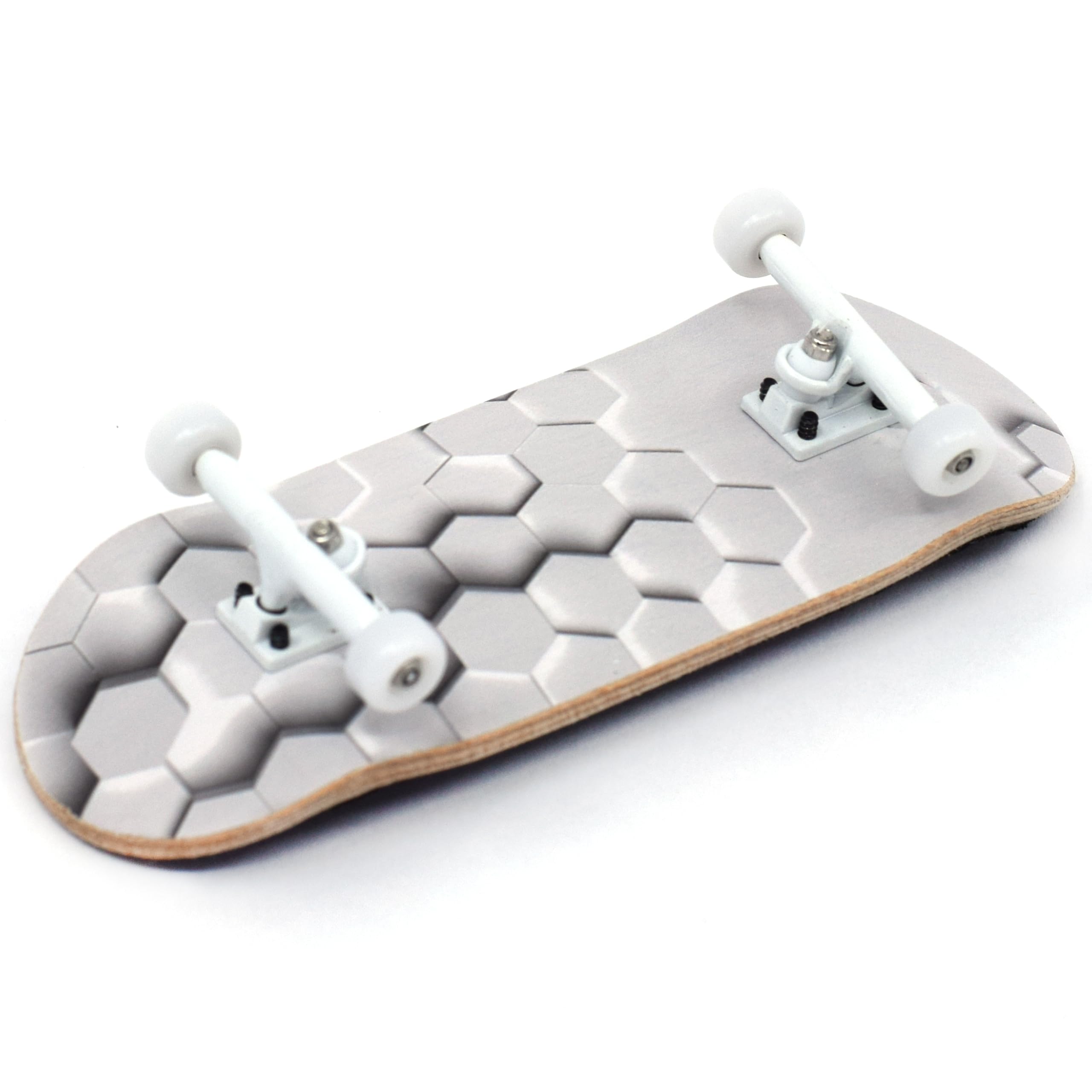 Teak Tuning 34mm Pro Fingerboard Heat Transfer Graphic Complete - Fully Assembled with Pro Level Parts - Pro Shaped Wood Deck (34x97mm), UltraSpin Wheels, Prodigy Trucks - Raised Hexagons