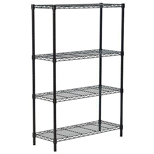 Juggernaut Storage 36" W x 14" D x 54" H Four-Shelf Steel Shelving Unit, 1400 lb Capacity, Black