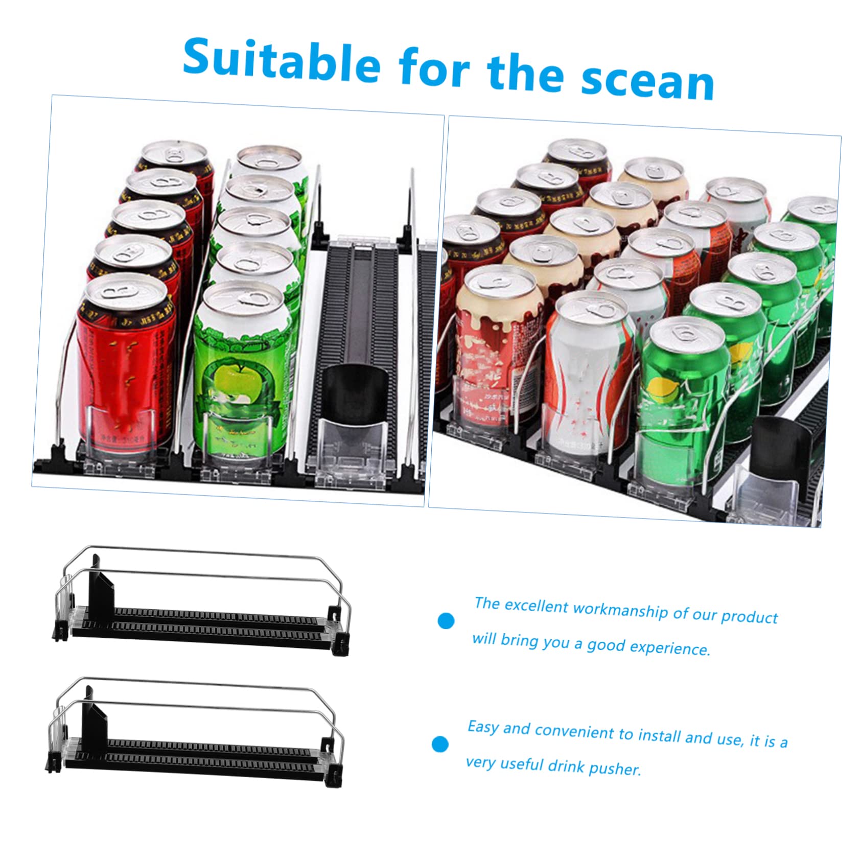 Angoily Propeller Mini Frigde Magnetic Drink Holder Mini Vending Machines Drink Plastic Replenishment Pusher Fridge Soda Can Organizer Mini Fridge Organizer Drink Pusher Drink Puller Food