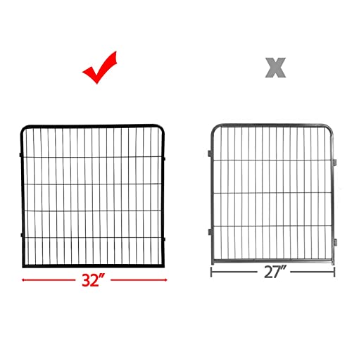 Yaheetech Foldable Pet Pen Playpen Play Yard - 32 inch 18 Panel Portable Small Animal Playpen Metal Exercise Barrier Fence w/Door Outdoor Indoor Black