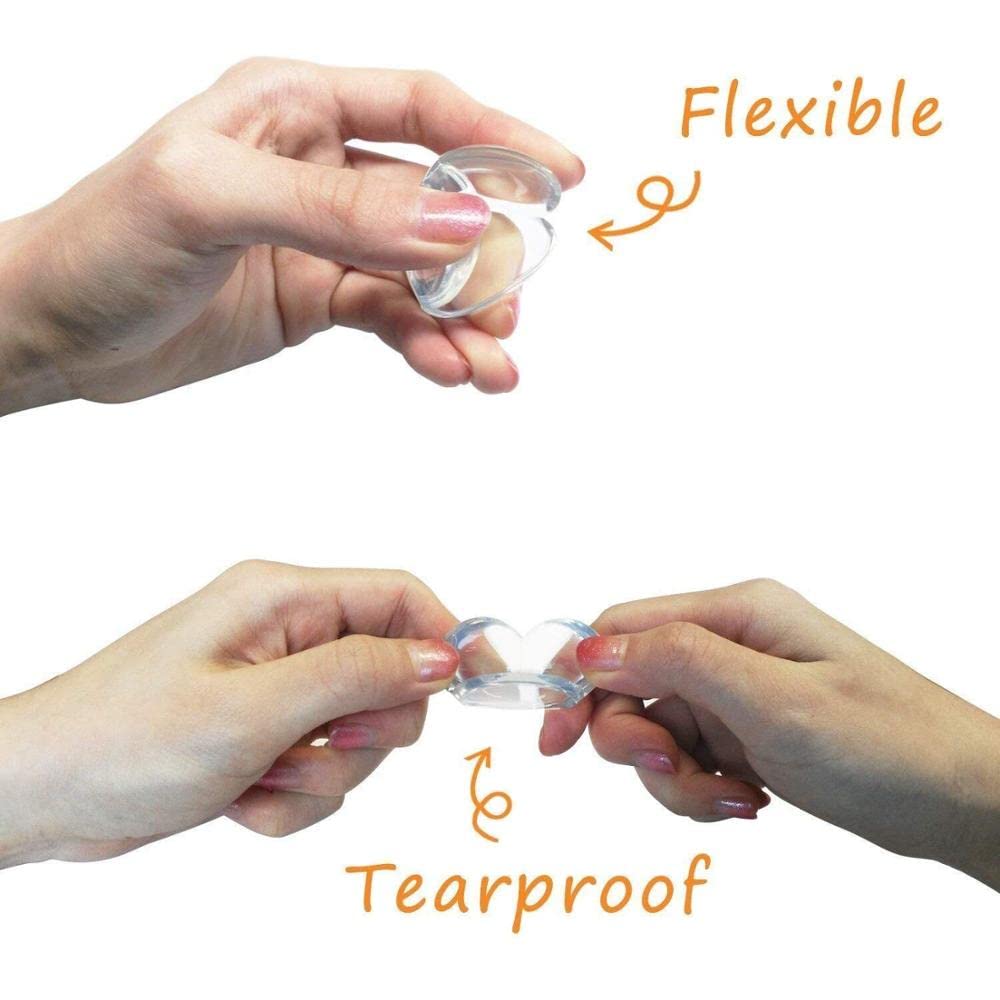 Baby Corner Protector - Pack of 12 - Crystal Clear Round Shape Edge Guards for Baby Proofing, Transparent and Clean Design with Triple-Side Adhesive