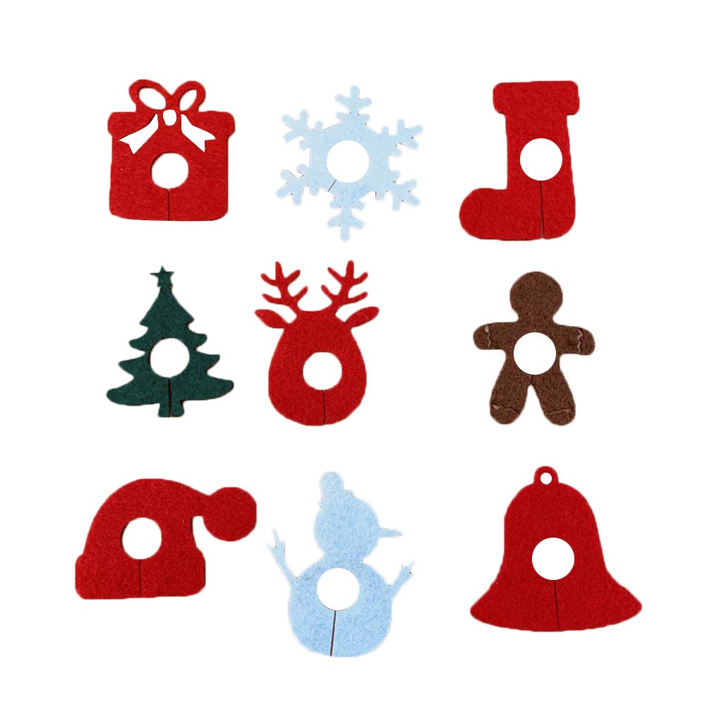 Amosfun 9pcs A Set Christmas Wine Glass Marker Creative Design Drinking Cup Identifier Party Cup Sign Festival Decors Christmas Supplies