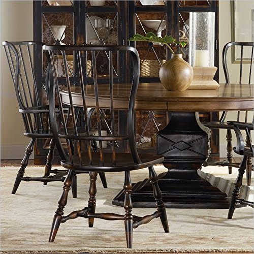 Hooker Furniture Sanctuary Spindle Dining Chair in Ebony (Set of 2)