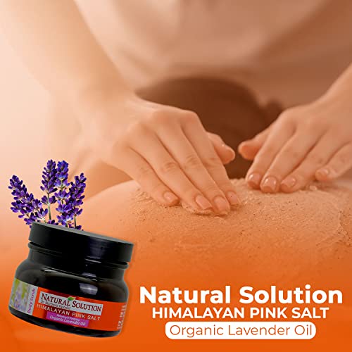 Natural Solution WBM Himalayan Salt Body Scrub with Organic Lavender Oil, Relaxing and Purifying Deep Cleansing – 12.3 oz, 10.6 Oz