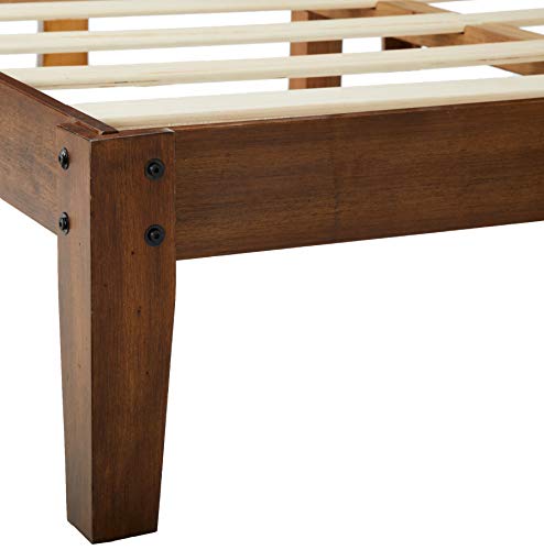 Olee Sleep Smart Wood Platform Bed Frame, Queen, Light Brown