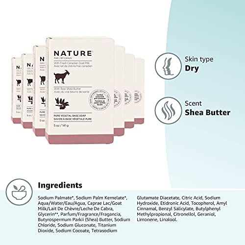 Nature by Canus Bar Soap With Fresh Canadian Goat Milk Vitamin A, B3, Potassium, Zinc and Selenium, Shea Butter, 5 Ounce (Pack of 24)