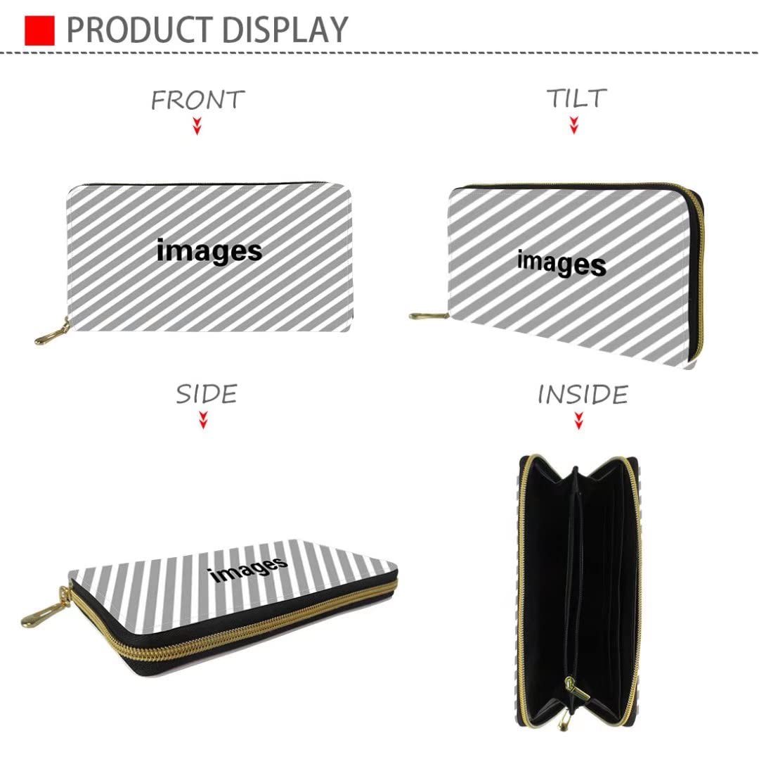 Dellukee Women Leather Zip Around Wallet Case Car Phone Clutch Purse Card Holder Organizer Polka Dot Red