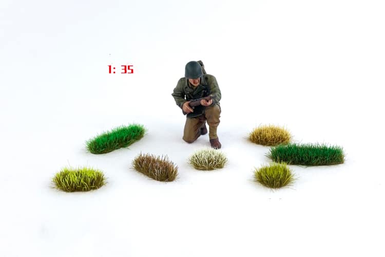 78 Pcs Static Grass Tuft Model Bushy Tufts Lowland Shrubs Tuft Terrain Model Kit for DIY Model Railway Train Landscape Fairy Garden Diorama Scenery (Set B)
