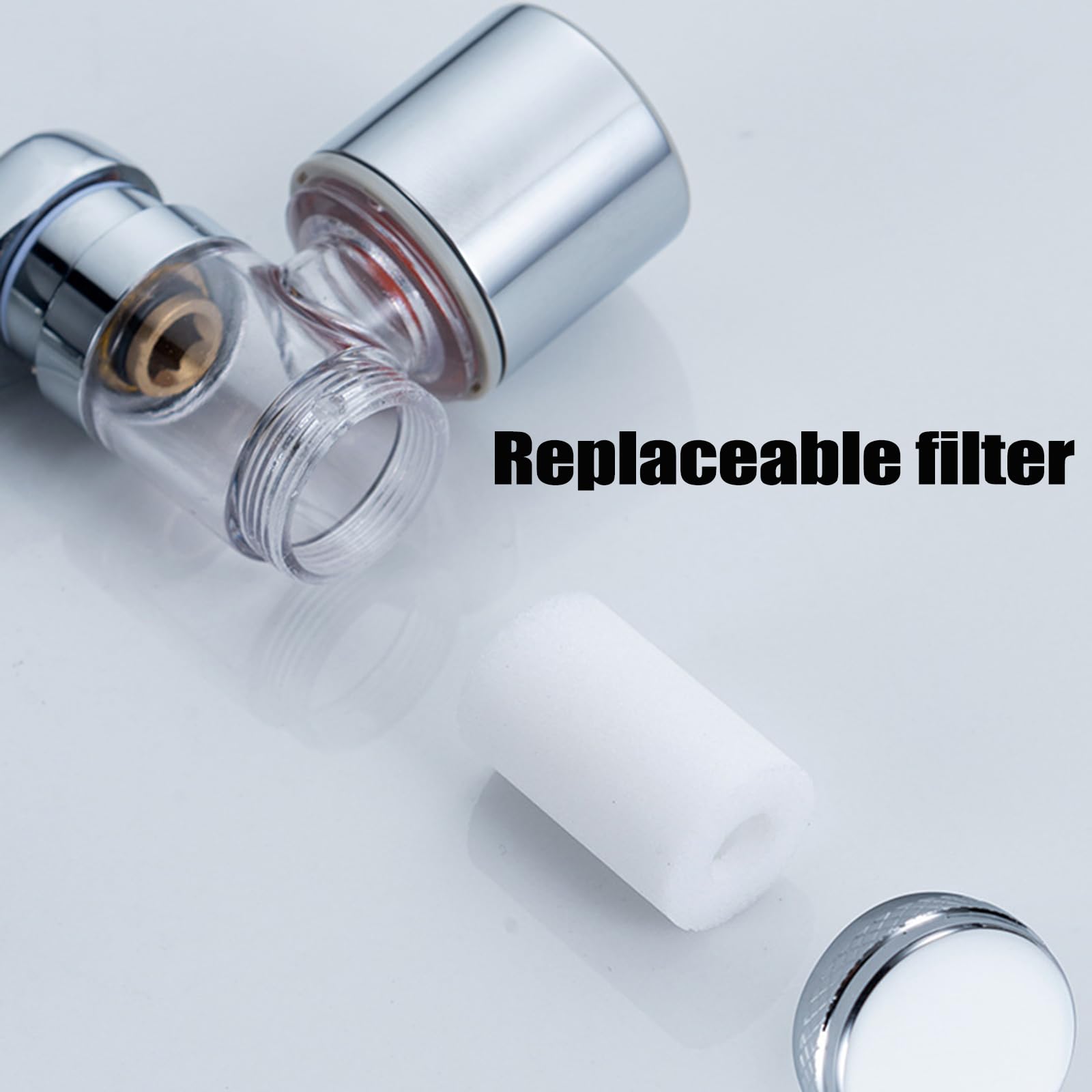 5PCS PP Cotton Filter, 1080° Rotating Filter Faucet Extender,Universal Splash Filter Faucet, Water Filter Faucet for Kitchen Bathroom, Usable for Half A Year