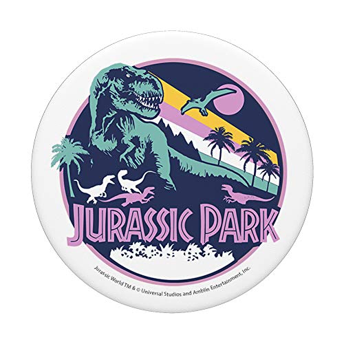 Jurassic Park Retro Rex Scene PopSockets PopGrip: Swappable Grip for Phones & Tablets