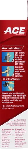 ACE Reversible Splint Wrist Brace, Provides moderate-stabilizing support to sore, weak and injured wrists, Adjustable, Gray, 1/Pack