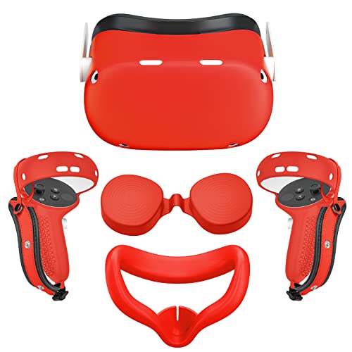 Accessories for Oculus Quest 2, Beat Saber Sword and Silicone Cover Set-Red