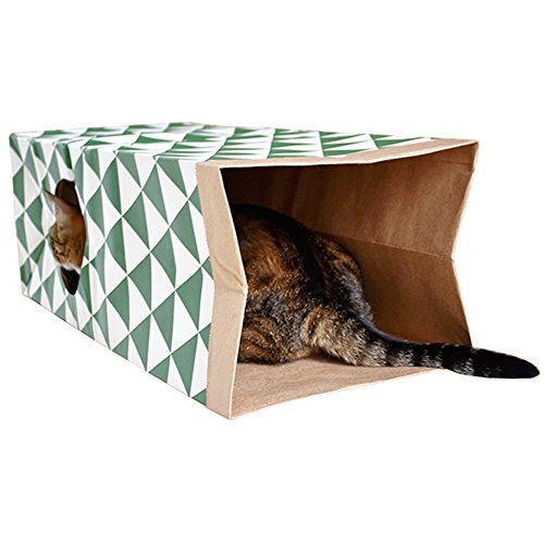 JZMYXA Cat Paper Bag Tunnel Toy Collapsible Tunnel for Rabbits, Kittens, Ferrets, Pet Paper House