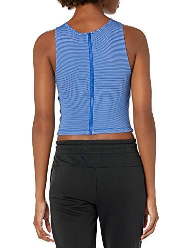 adidas womens Zippable Ribbed Tank Top Team Royal Blue Small