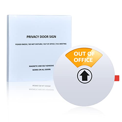 Privacy Sign,Do Not Disturb/Please Knock/Out of Office/in a Meeting Sign,Office Door Sign That Lets Others Know Whether You're Available Or Not(5inch,Silver)