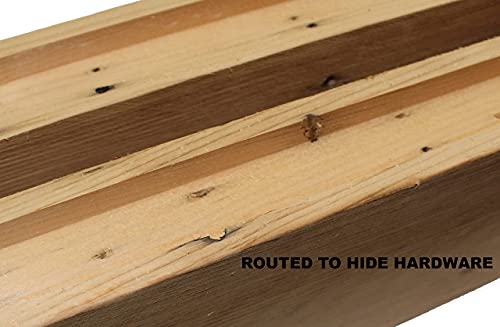 Modern Timber Craft Reclaimed Wood Wall Shelves | Rustic Wall Decor | Set of 2 (24" x 6") | Easy-to-Install Hardware Included (Oiled)