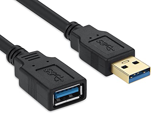 WestCowboy USB 3.0 Extension Cable 15FT, SuperSpeed USB3.0 Extender Cord A Male to A Female for Paystation, Xbox, Hard Drive, USB Flash Drive, Mouse,Keyboard, Card Reader, etc(Black) (15FT)