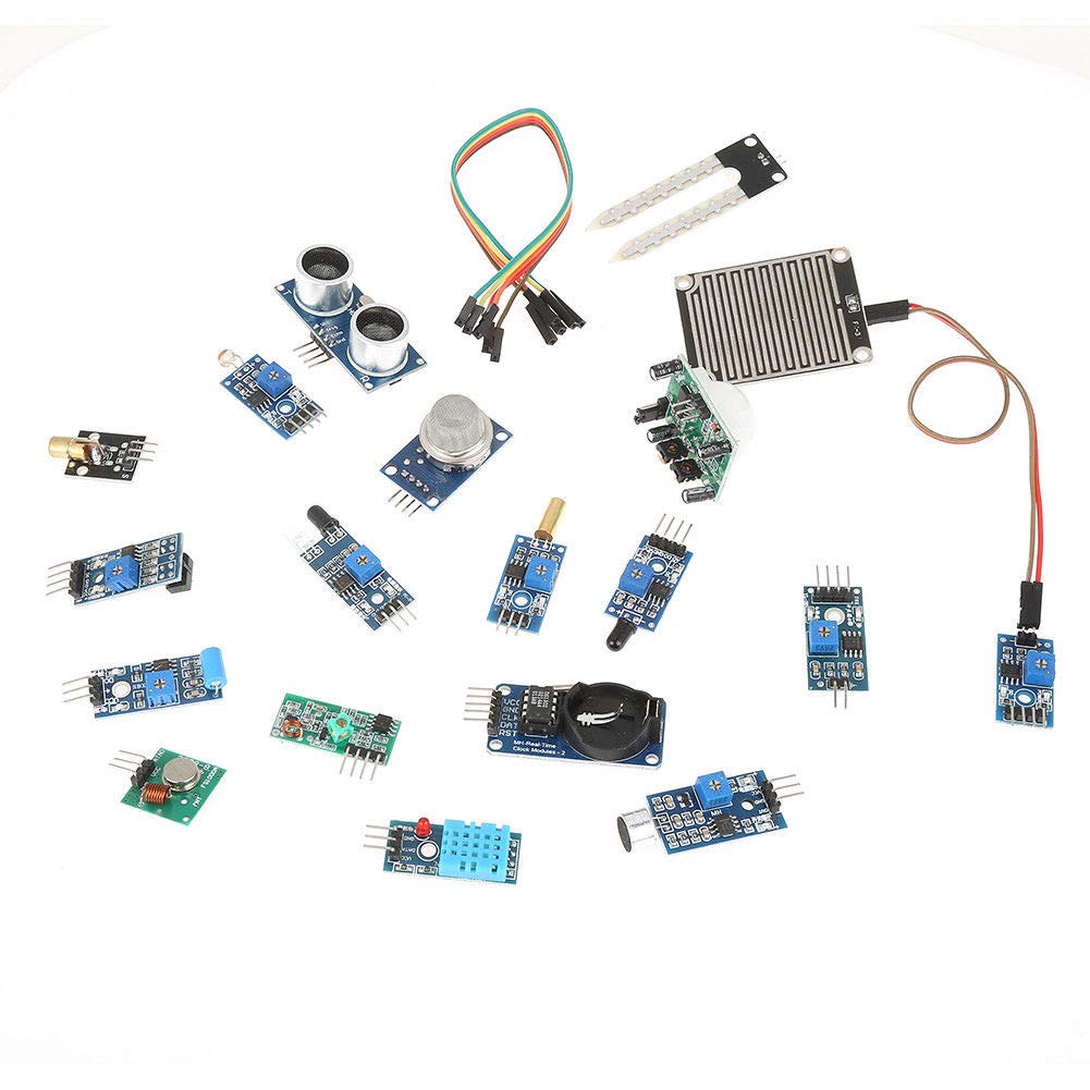 ACEIRMC Sensor Modules Kit, 16 in 1 for Arduino Raspberry Project Super Starter Kits for R3 Mega2560 Mega328 for Nano Raspberry Pi 4b 3 2 Model B K62