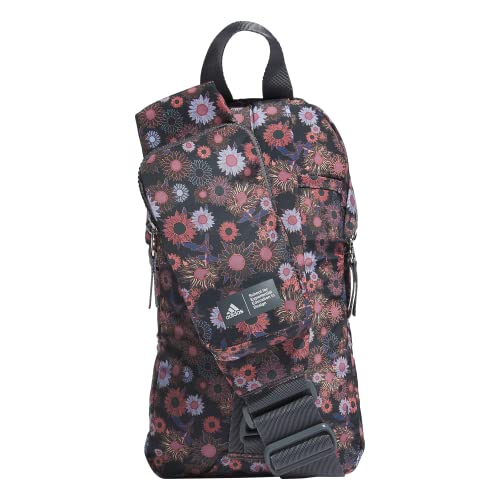 adidas Essentials 2 Sling Crossbody Bag, SEED Ditsy Floral Carbon/Onix Grey/Silver Metallic, One Size