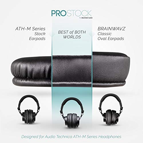 ProStock Hybrid - Custom Upgraded ATH M50X Replacement Ear Pads, Improved Comfort, No Change in Sound, Crafted Earpads Desgined for ATH M50X, M50BTX, M40X Headphones