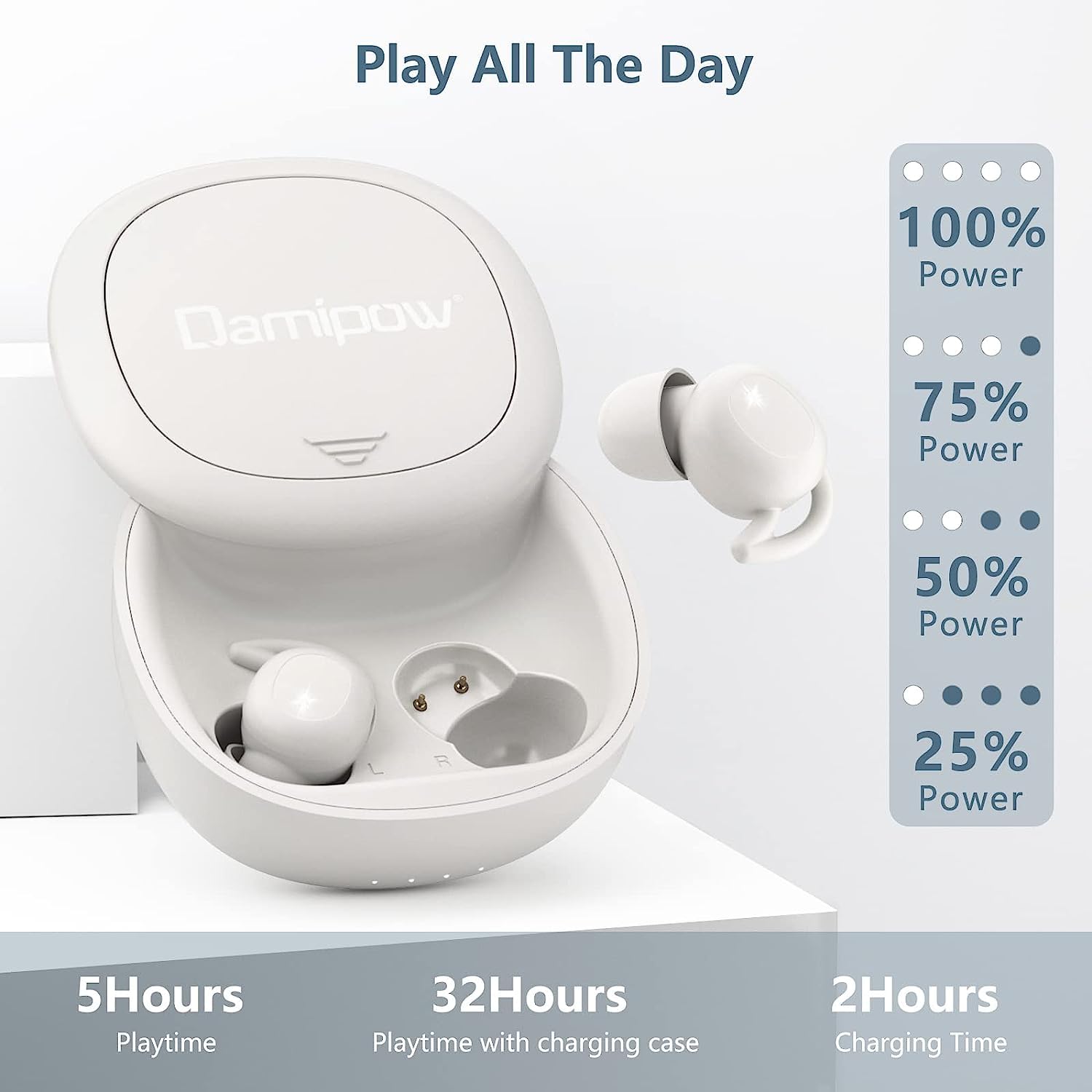 Bluetooth Sleep Earbuds, Noise Blocking Small Buds for Sleeping, Wireless Sleep Headphone Comfortable Fit, Invisible and Skin-Soft in-Ear Designed for Side Sleepers, Insomnia, Snoring, Work, Leisure