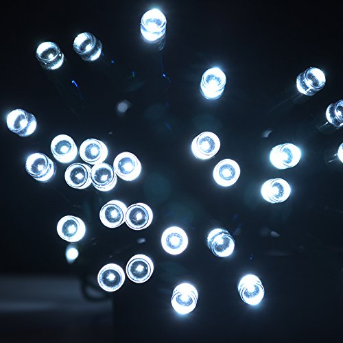 BenefitUSA White Outdoor Christmas Tree Solar Powered LED String Light Lighting 7.7m 60 LED Solar Fairy String Lights Garden Home Christmas Party-2PCS