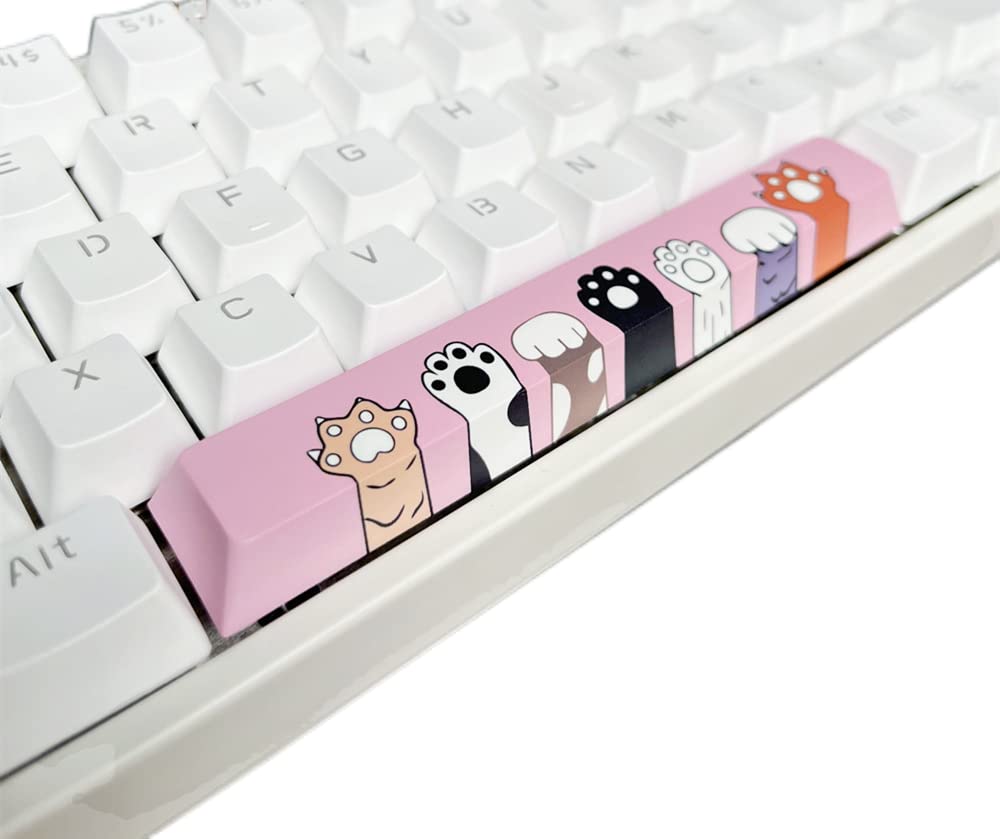 Benemate 5-Side Dye-subbed PBT Spacebar Keycap Cherry Profile DIY Keycap 6.25U 6.25X for Gaming Mechanical Keyboard Cats' Paws Brand