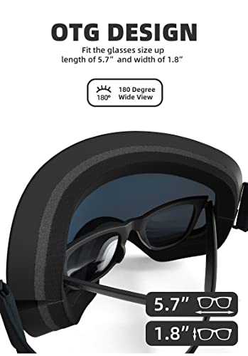 AHAKAC Ski Snowboard Goggles w/Luminous Refractive & VMD System UV Protection Anti Fog Snow Goggles Snowmobile Skiing Skating (Green)