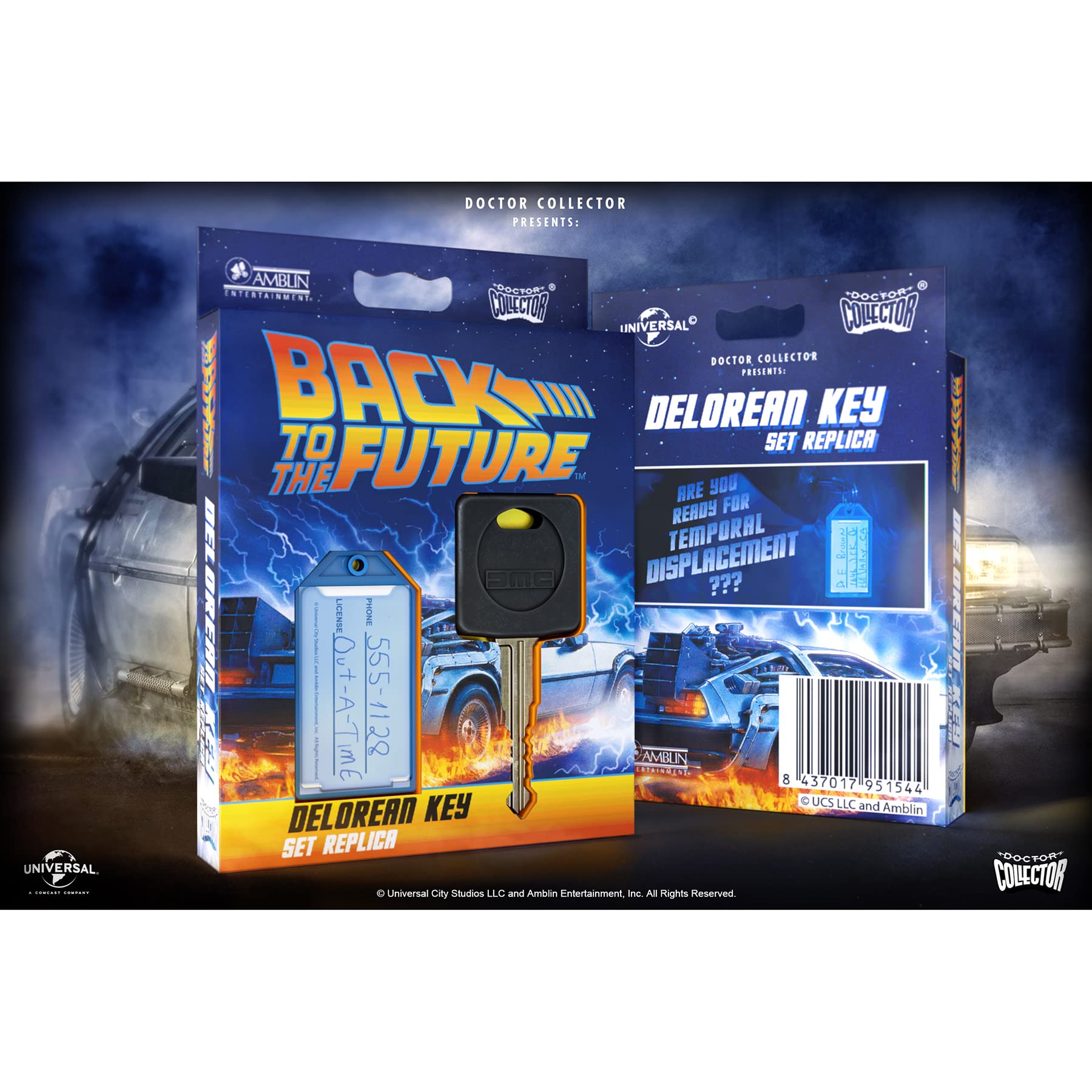 Doctor Collector Collectable Back to The Future Delorean Key Set Replica, Multicoloured