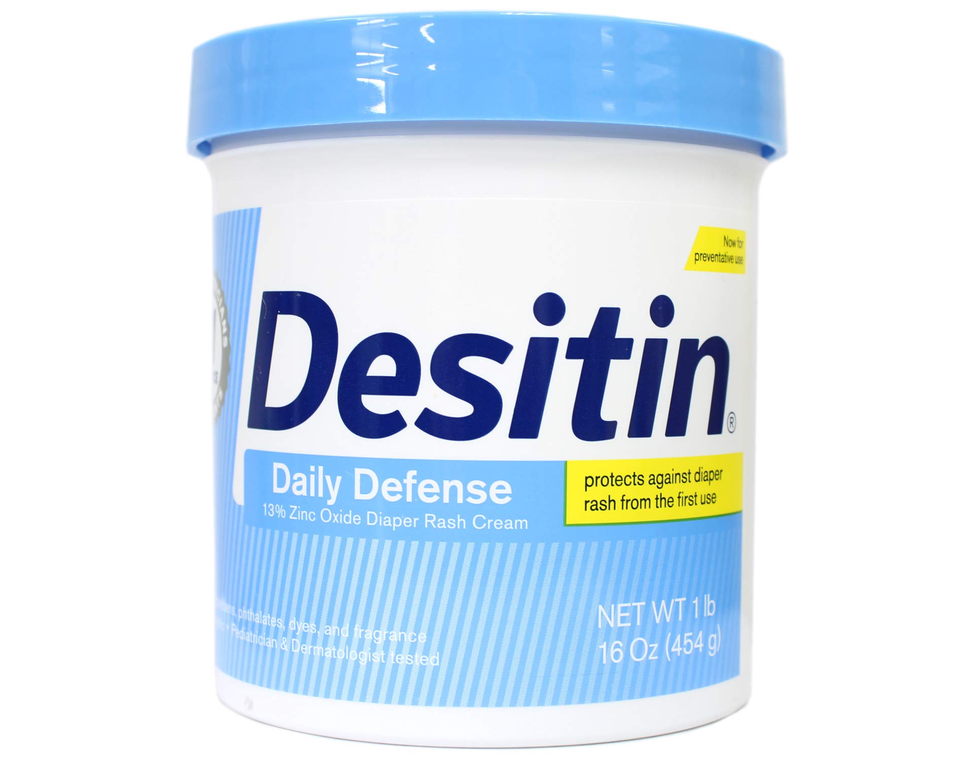 Desitin Daily Defense Baby Diaper Rash Cream with Zinc Oxide to Treat, Relieve & Prevent diaper rash, Hypoallergenic, Dye-, Phthalate- & Paraben-Free, 16 oz