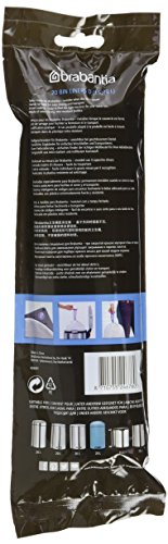 Brabantia Bin Liners, 15-20 L-Size D, 20 Bags, Litre, White