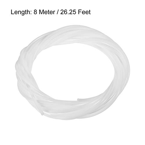 uxcell PTFE Tube 26Ft - ID 2mm x OD 4mm Fit Filament 1.75 for 3D Printer White