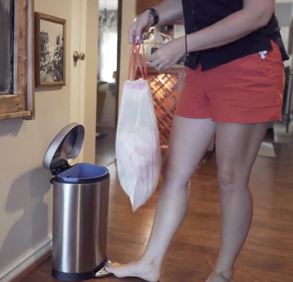 CCLINERS 1.2 Gallon (240 Bags) Small White Drawstring Trash Bags Code A 4.5 Liter Bathroom Mini Garbage Bags 1 Gallon Wastebasket Can Liners for Home Office Bins, 240 Count