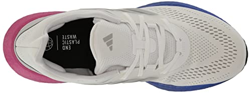adidas Men's Pureboost 22 Running Shoe, White/Grey/Lucid Blue, 9.5