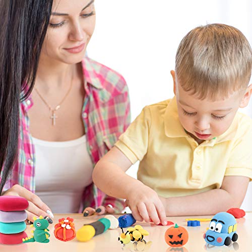 Vankerter 24 Colors Air Dry Clay for Kids Non-Toxic Soft & Ultra Light Magic Modeling Clay Kit with Project Book, Accessories and Sculpting Tools, Perfect Creative Gift for Boys & Girls