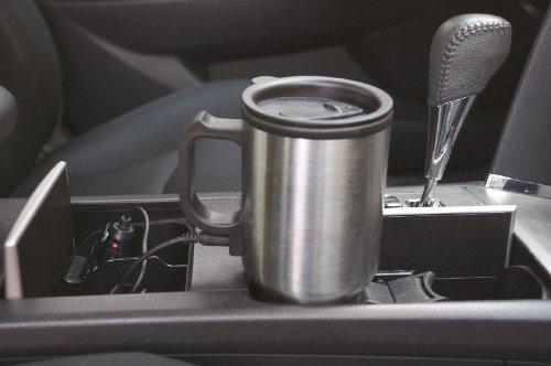 Hot Headz Heated Stainless Steel Auto Travel Mug Holder, Silver, One Size